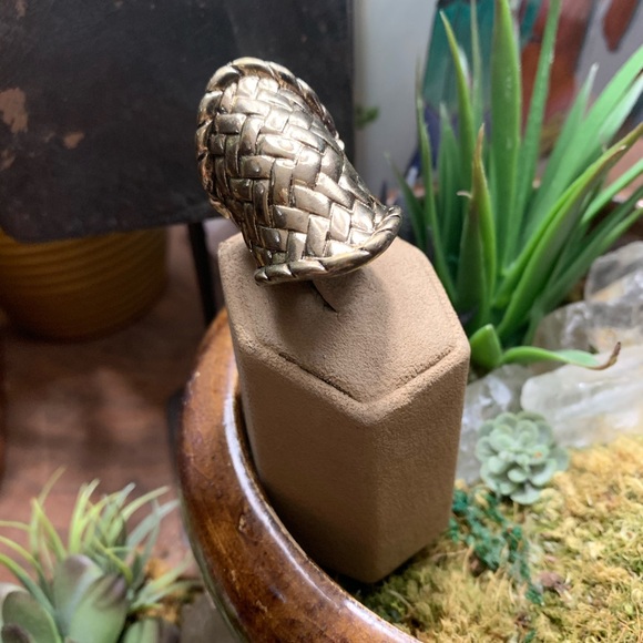 Jewelry | Contour Basketweave Gold Cocktail Ring | Poshmark